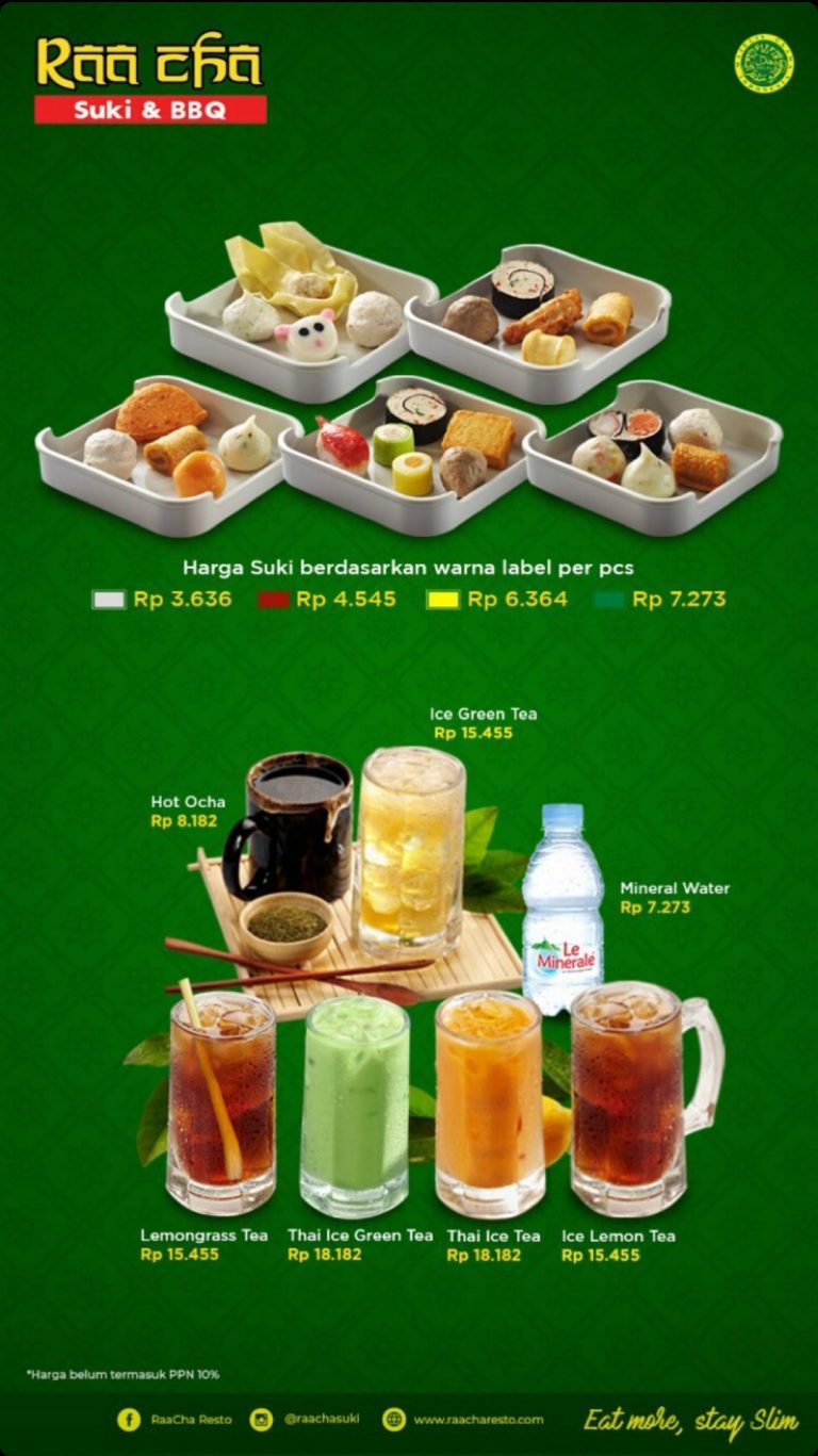 Harga dan Menu Raa Cha Terbaru Lengkap dengan Gambar [UPDATE]